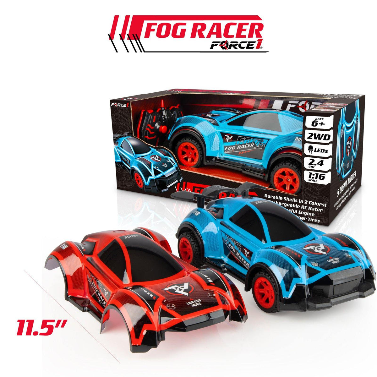 Fog Racer LED RC Car with Interchangeable Shells — Force1 RC - Force1RC